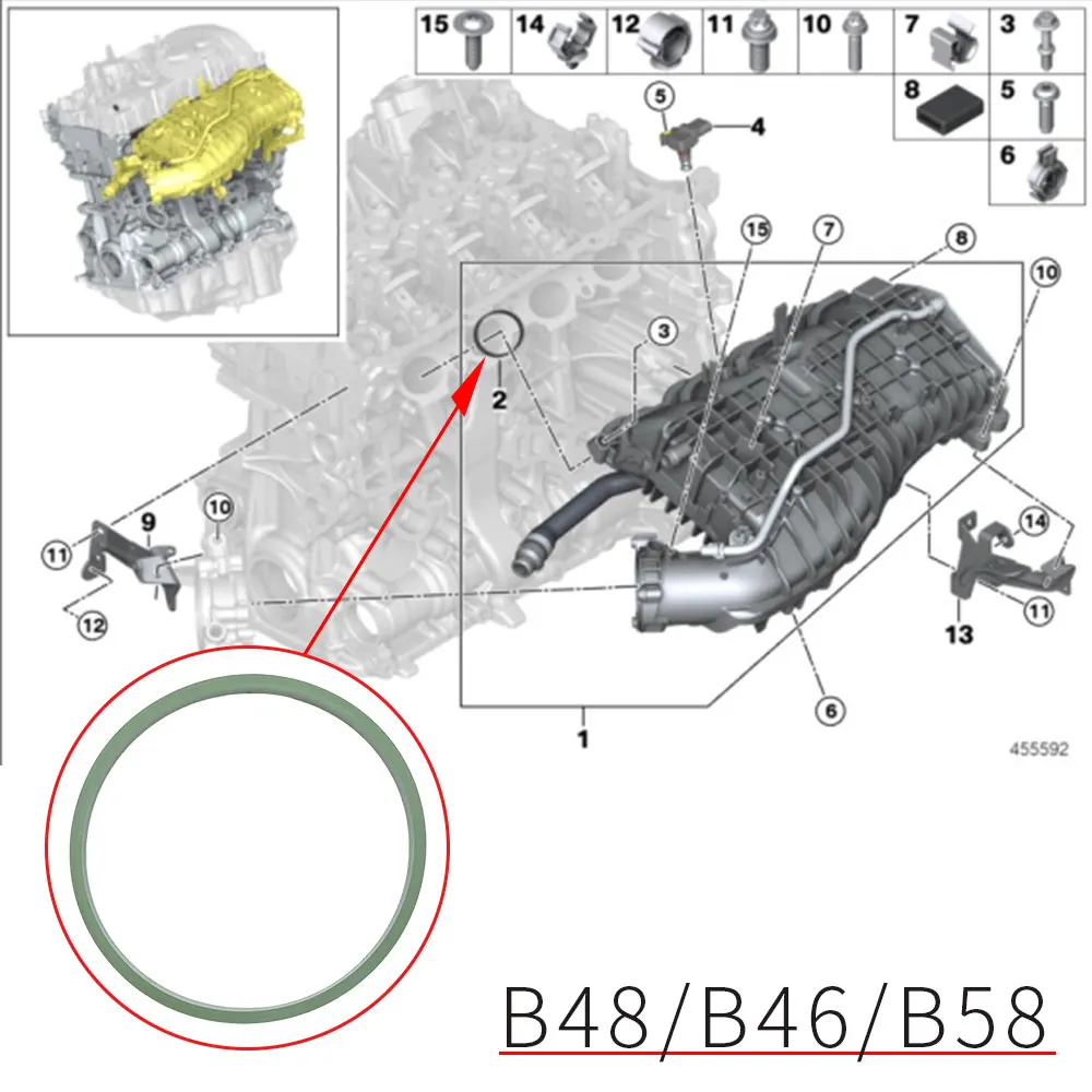 For-BMW-B46-B48-B58-Car-Engine-Intake-Manifold-Gasket-Accessory-For-BMW ...