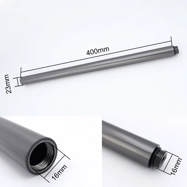 VGX Round Shower Extension Rod Shower Bracket 40cm Shower Extender Gray ...