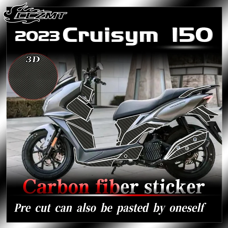 For-SYM-CRUISYM-150-2023-stickers-3D-carbon-fiber-protective-stickers ...