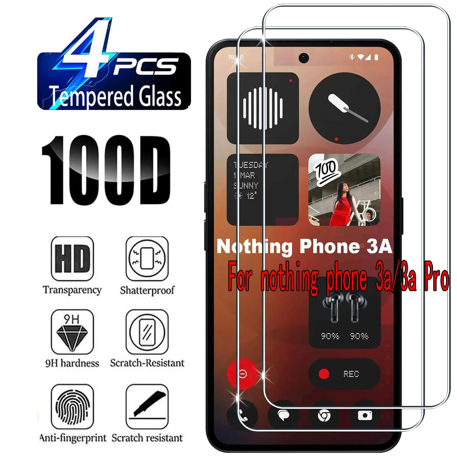 2/4Pcs HD Screen Protector For NOTHING PHONE 3/3A /3A Pro Tempered ...