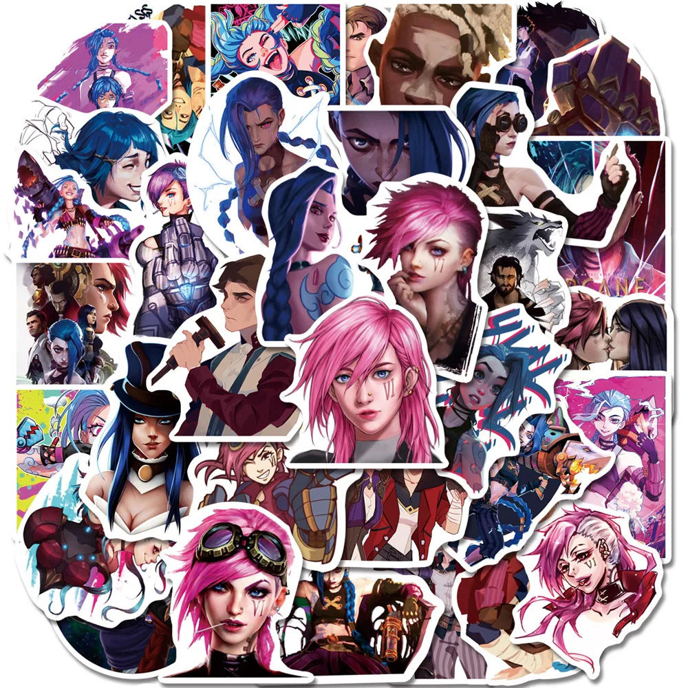10-30-50pcs-Cool-Cartoon-Anime-Arcane-Game-Stickers-Decals-DIY-Diary ...