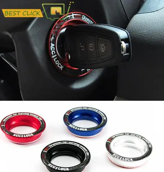 Aluminum Car Ignition Key Switch Ring Cover Key Hole Circle Stickers ...