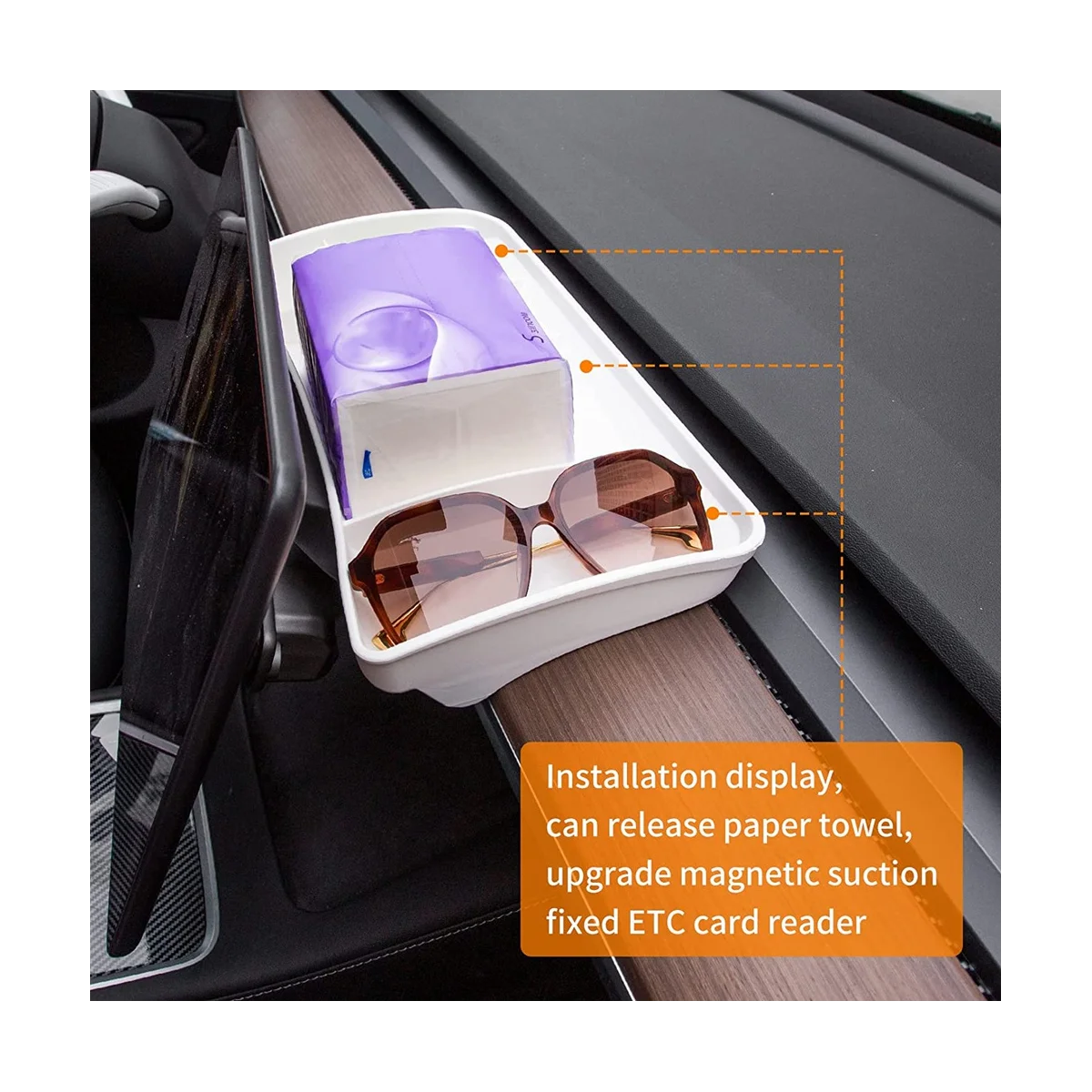 Generic Center Console Organizer Behind Screen Storage Box Dashboard ...