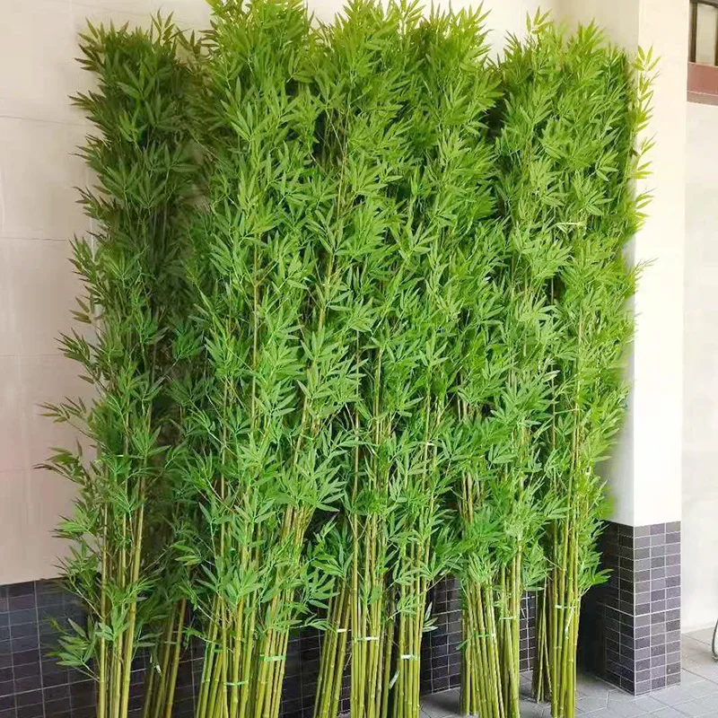 Artificial-Green-Bamboo-Fake-Bamboo-Plant-for-Interior-Partition-Green ...