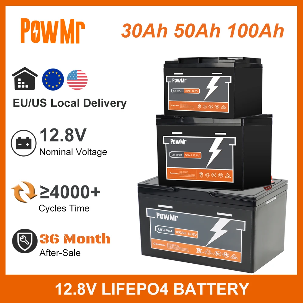 PowMr-100Ah-50Ah-30Ah-LiFePO4-Battery-Pack-Grade-A-Cell-4000-Cycles-12V ...