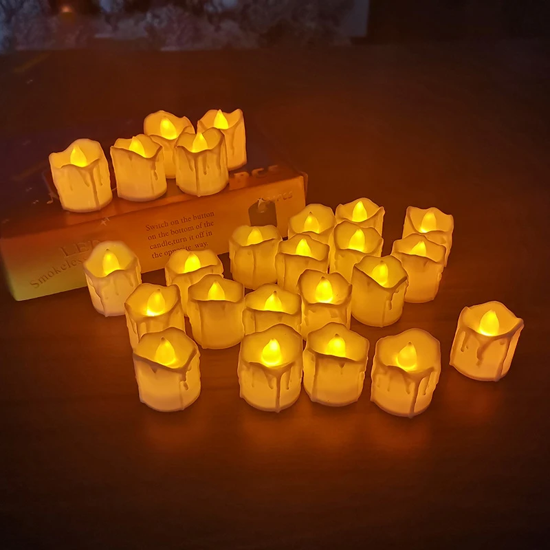 12/24/48pcs Flameless LED Tea Light Tea Candles Wedding Light Romantic ...