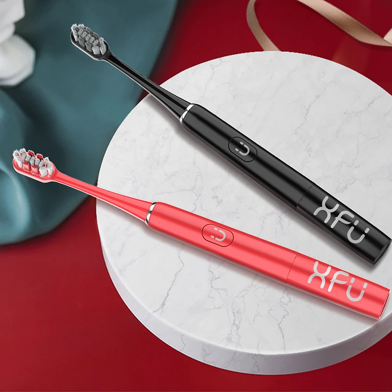 Black-Red-Electric-Toothbrush-with-3-pcs-Replacement-Brush-Heads ...