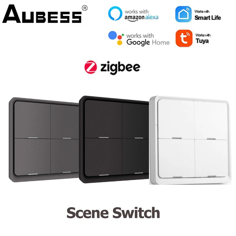 ZigBee-4-Gang-Push-Button-Switch-Tuya-12-Scene-Switch-Controller-Home ...