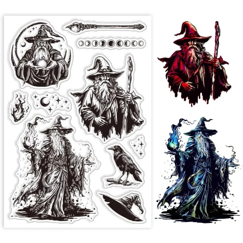 1Sheet-Magic-Wizard-Clear-Stamps-for-Cards-Making-Witchcraft-Clear ...