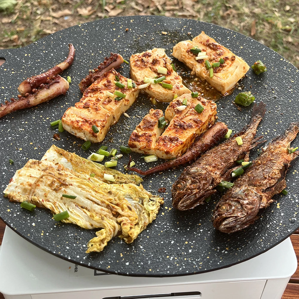 Poêle à barbecue antiadhésive, poêle à Induction polyvalente ronde pour ...