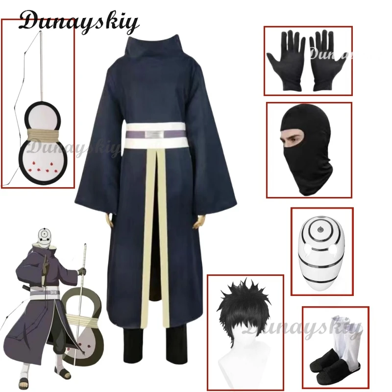 Anime Obito Cosplay Costume Wig Mask Shoes Carnival Halloween Party ...