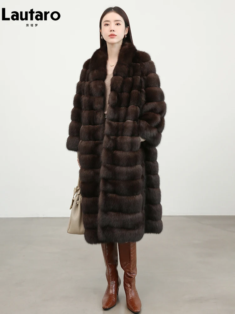 Lautaro Autumn Winter Elegant Luxury Chic Long Thick Warm Faux Sable ...