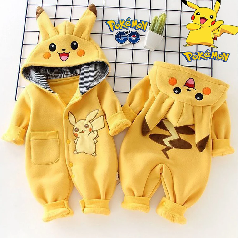 Cartoon-Pokemon-Pikachu-Baby-Pyjamsa-Newborn-Winter-Long-sleeved ...