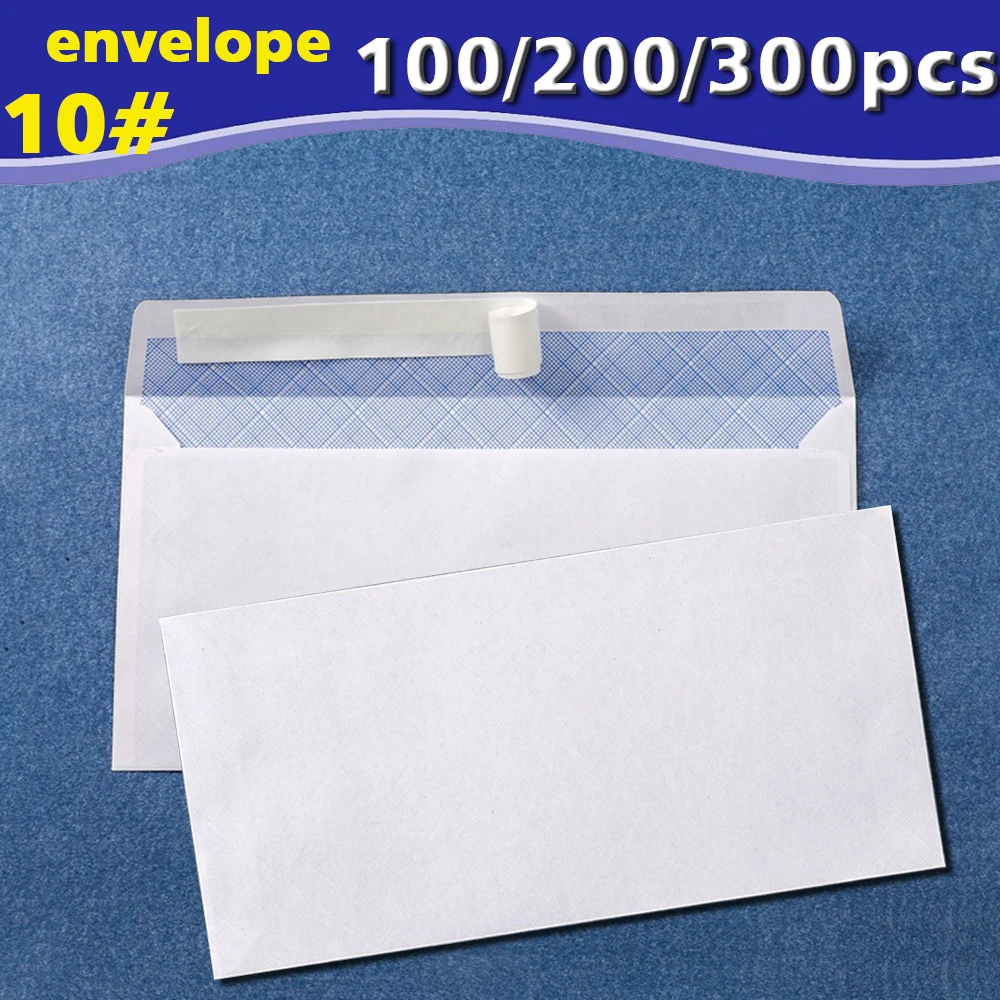 100200-300PCS-Windowless-white-envelope-10-Secure-Business-Envelope-Can ...