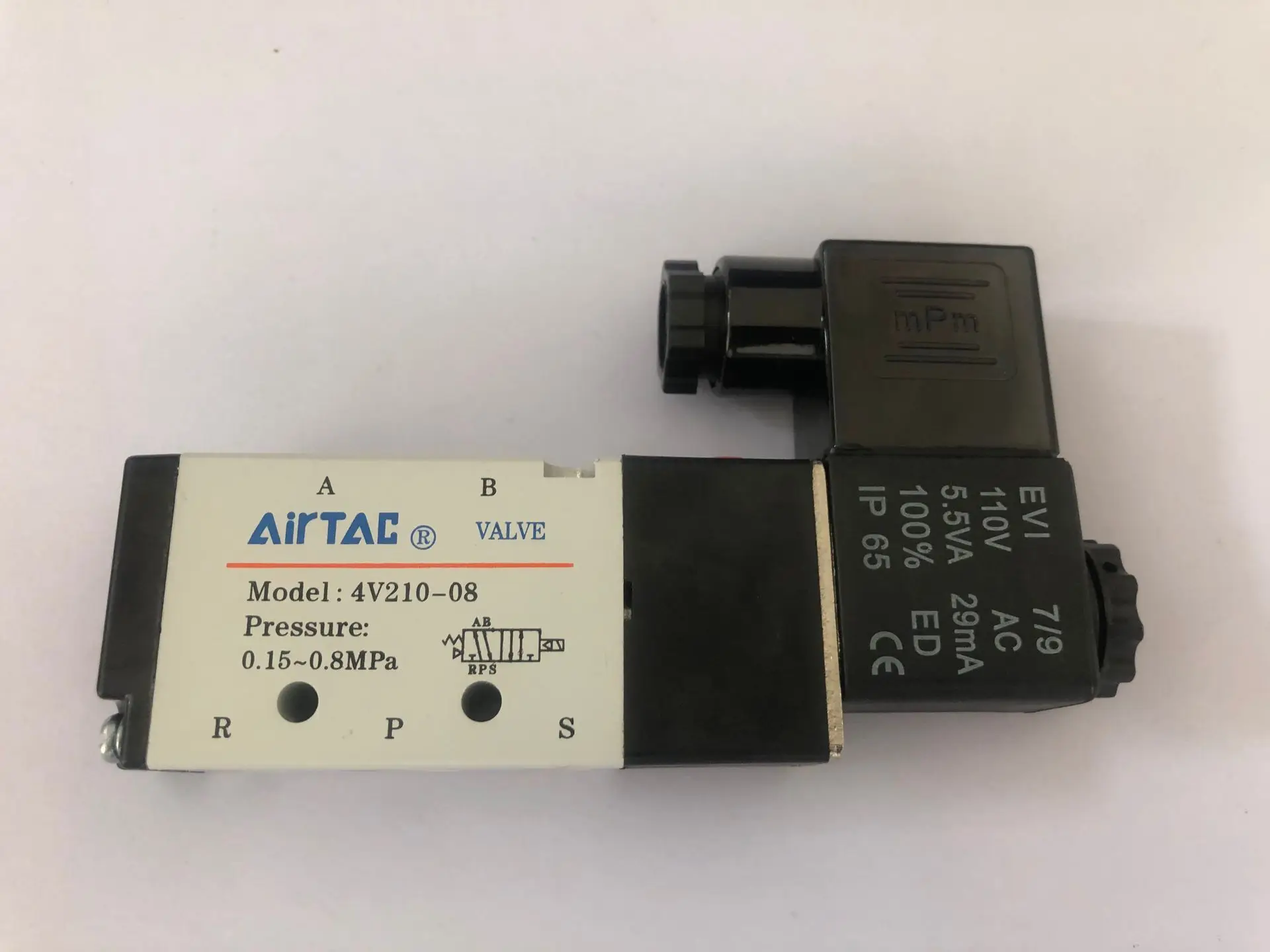 5-Way-2-Position-Airtac-Electric-Solenoid-Valve-4V210-08-DC-24V-DC12V ...