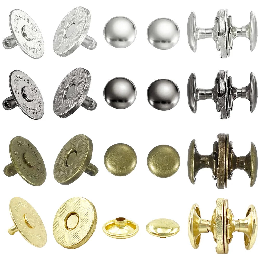 10 Sets Magnetic Snaps Button,Metal Round Magnetic Clasps Button Fabric ...