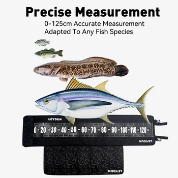 LEYDUN 125cm Fish Measure Mat Fishing Tools Comes with measuring ruler ...