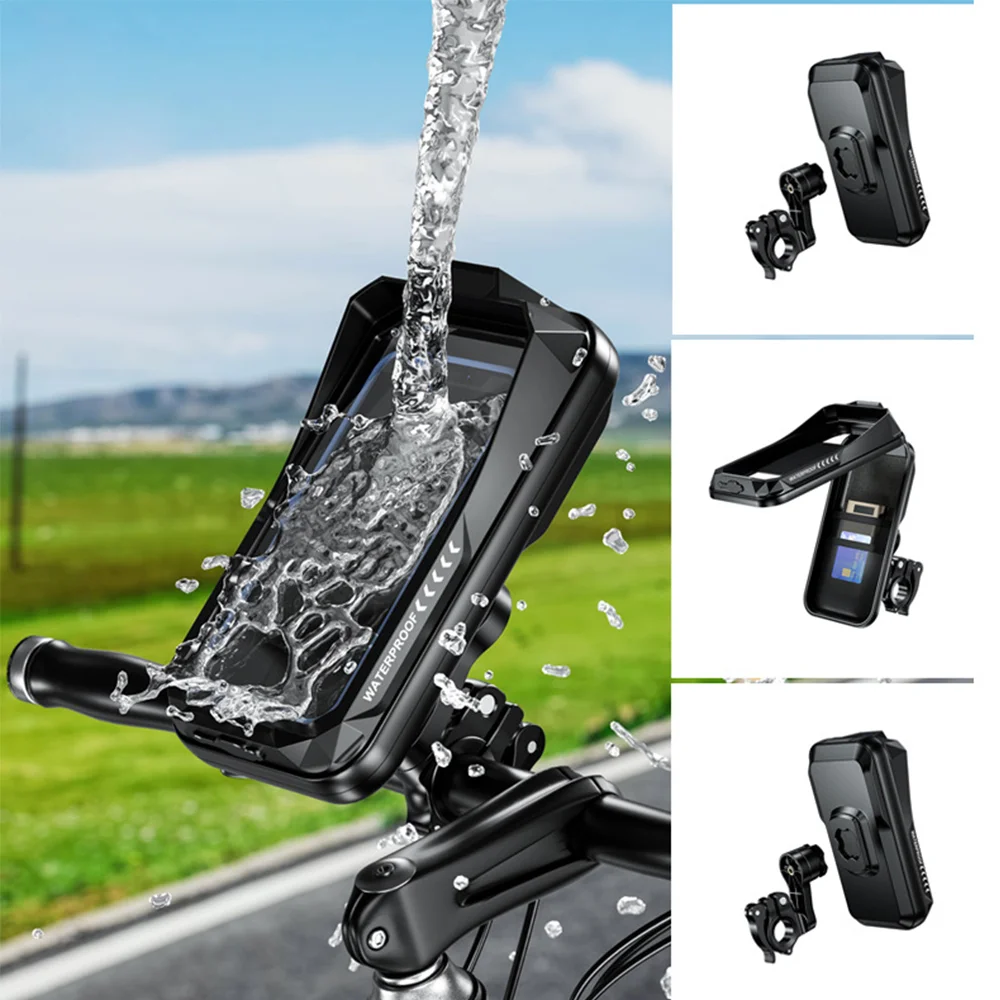 New-Waterproof-Motorcycle-Phone-Mount-Case-Bike-Phone-Holder-Aluminium ...