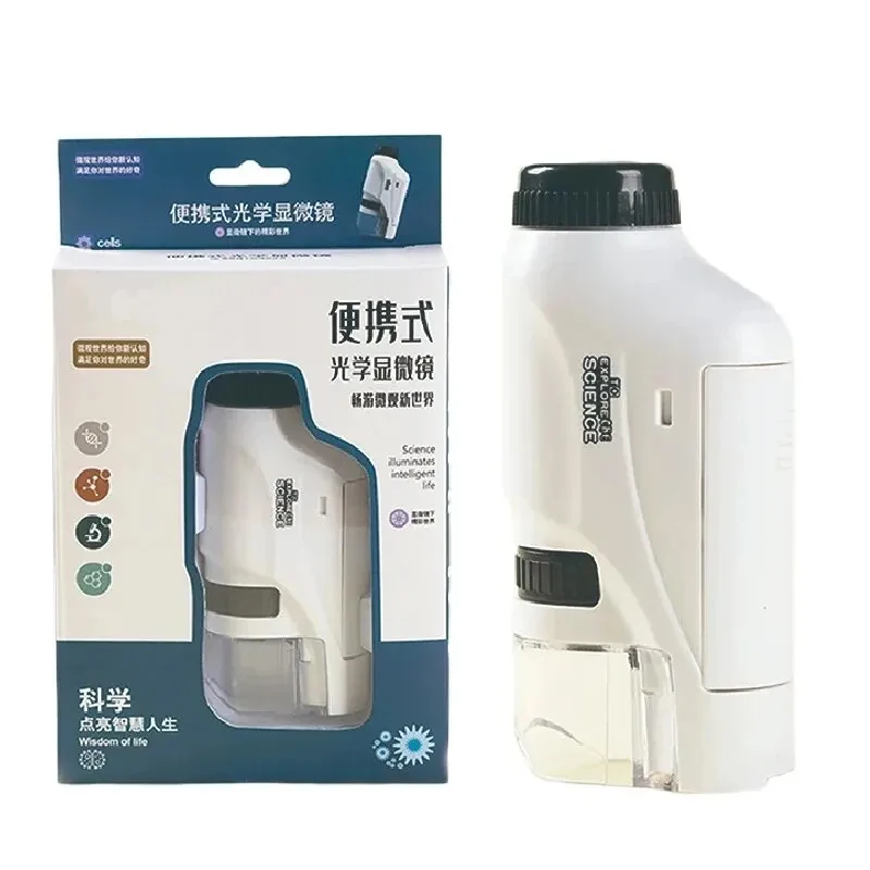 Handheld-Microscope-Kit-Lab-LED-Light-60X-120X-Home-School-Biological ...