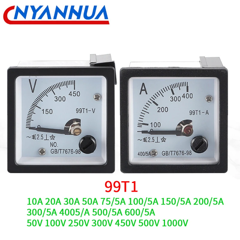 AC99T1 Analog Voltmeter Analog Panel Volt Meter Voltage Tester ...