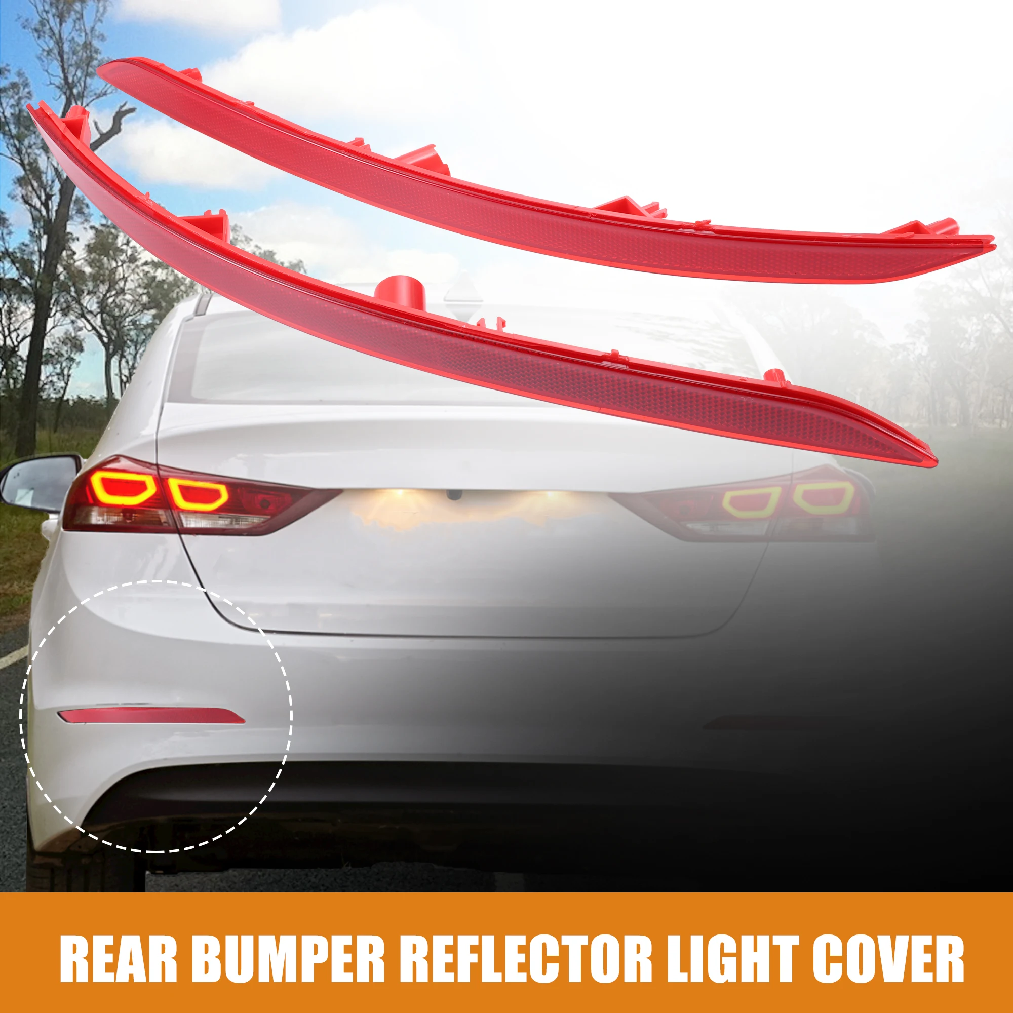 Uxcell 리어 범퍼 리플렉터 라이트 커버 1 쌍, 현대 엘란트라 92405 F2000 레드용| | - AliExpress