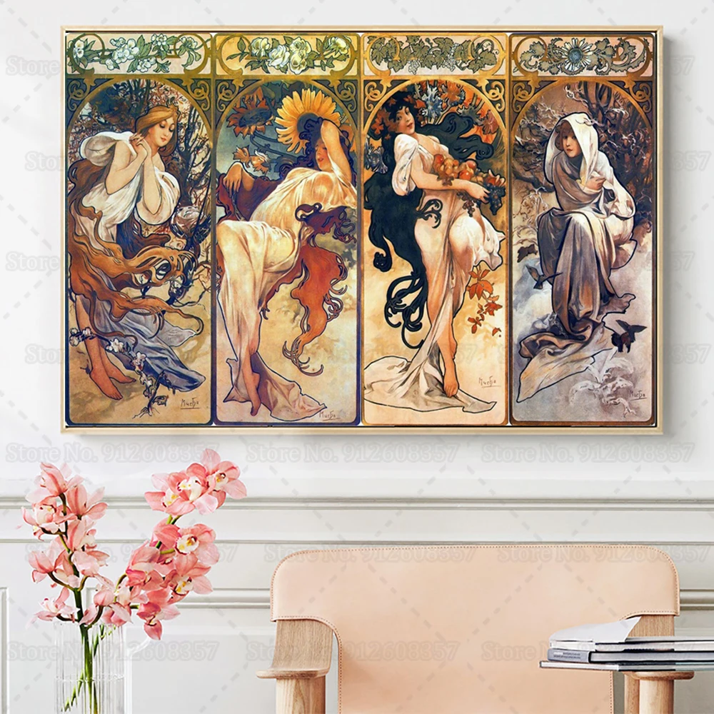 Alphonse Mucha Seasons Winter