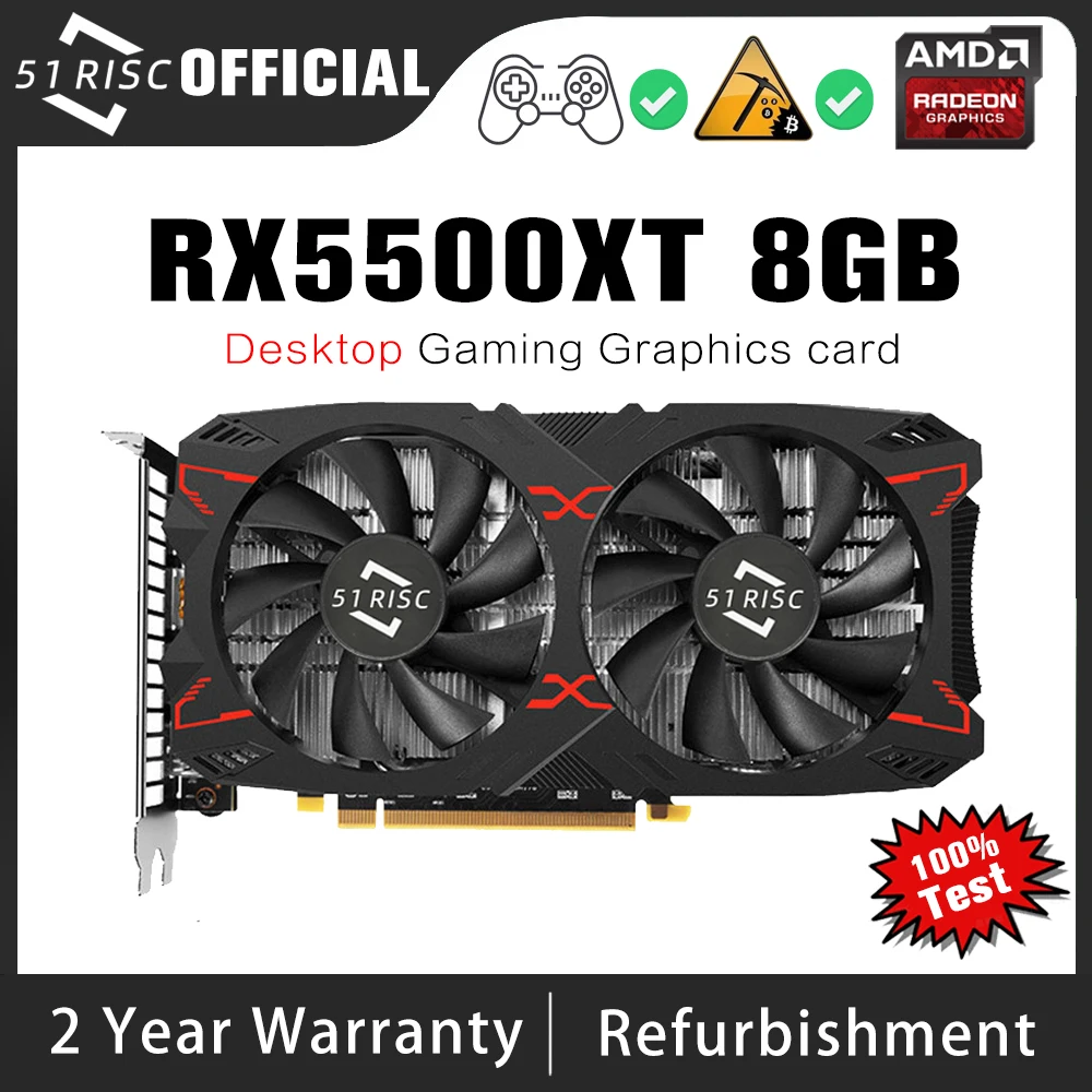 51 Placa Gráfica Gddr6 4gb 64bit Gpu Rx6500xt 4gd6 Ga Placa De Vídeo ...