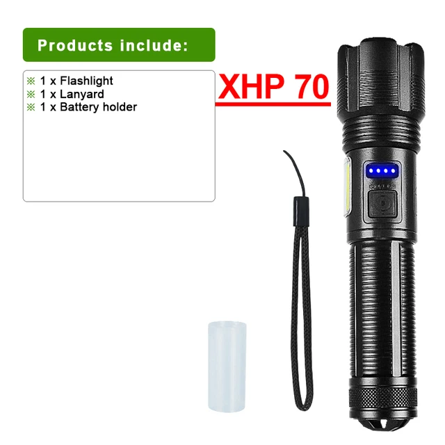 XHP360 Led Flashlight With Usb Charging 18650 Rechargeable Torch Ultra Powerful Flashlight XHP70 ...