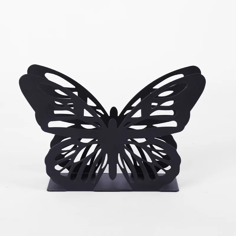 Fashion Black/ White Iron Metal Butterfly Napkin Rings Napkin Holders ...