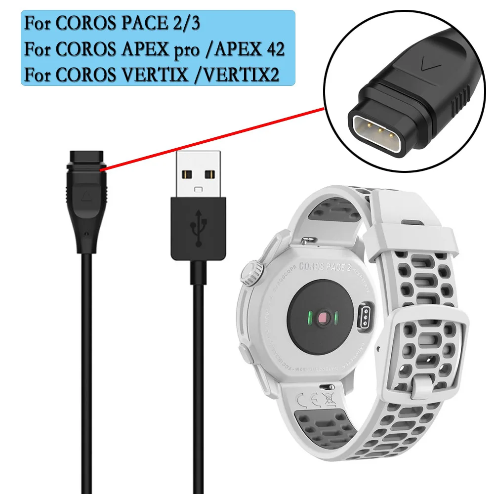 100cm Wire Charger For COROS PACE 2/3 USB Charger Cable Smartwatch ...