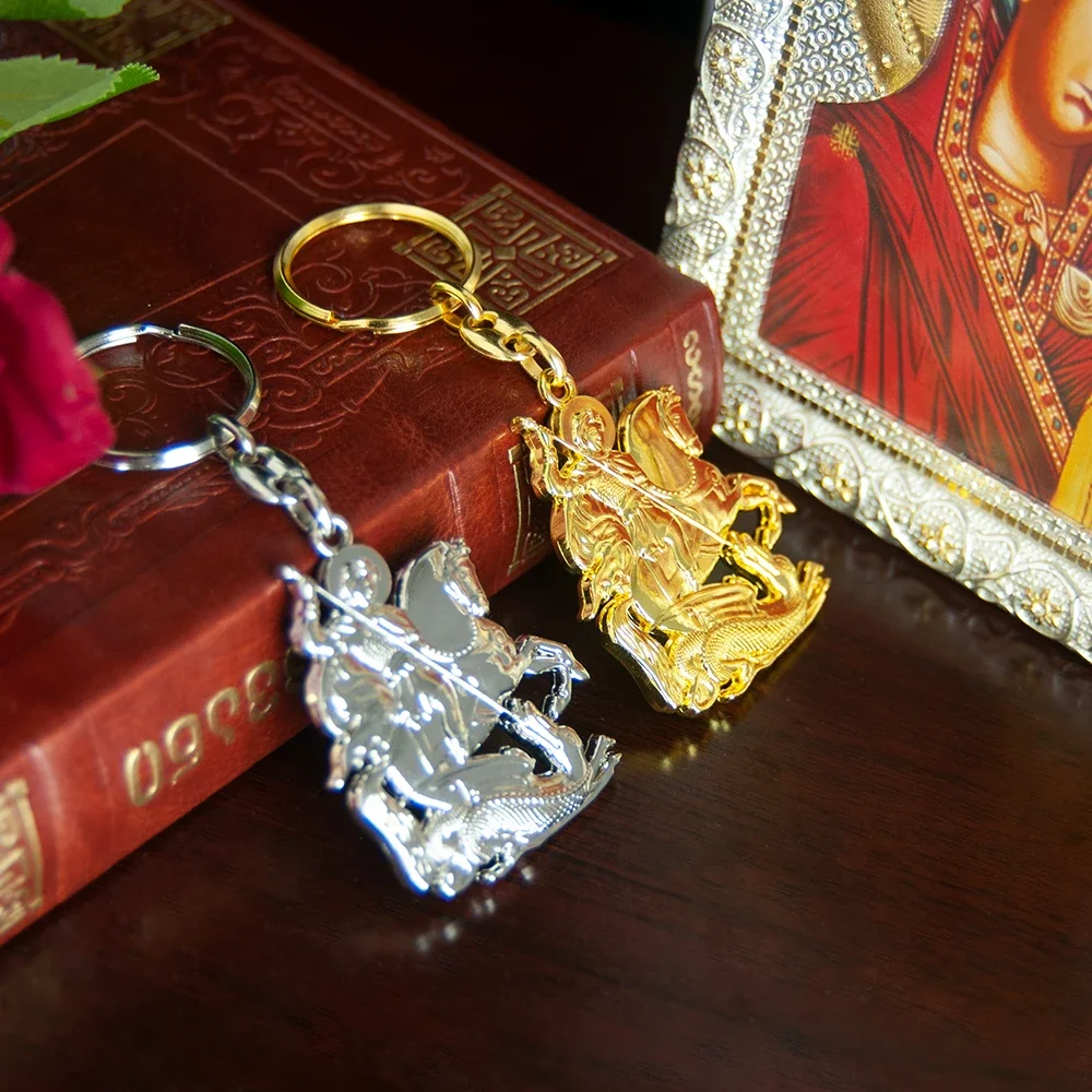 HTISOK Orthodox Style George Alloy Pendant with Key Gift for Orthodox ...