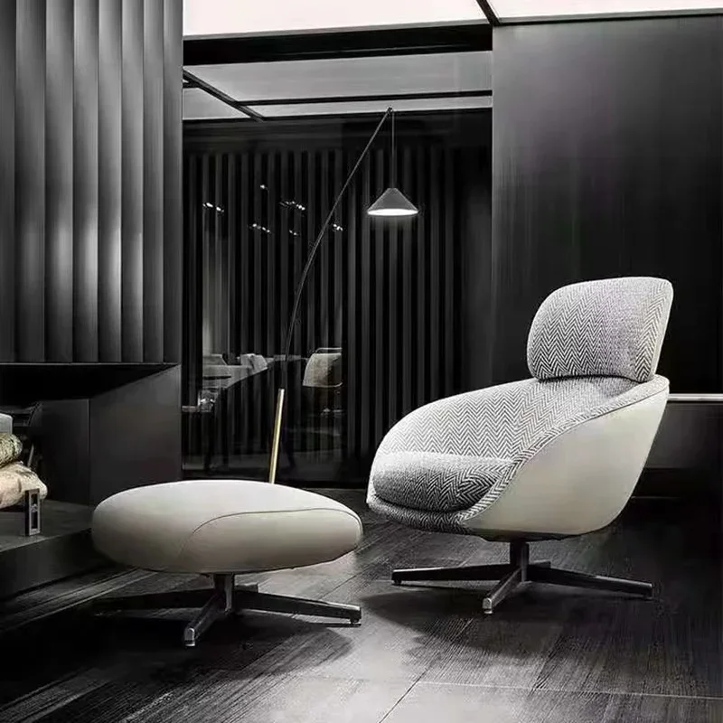 #V Modern Rotating Fabric Single Sofa Chair Swivel Low Leisure Armchair ...