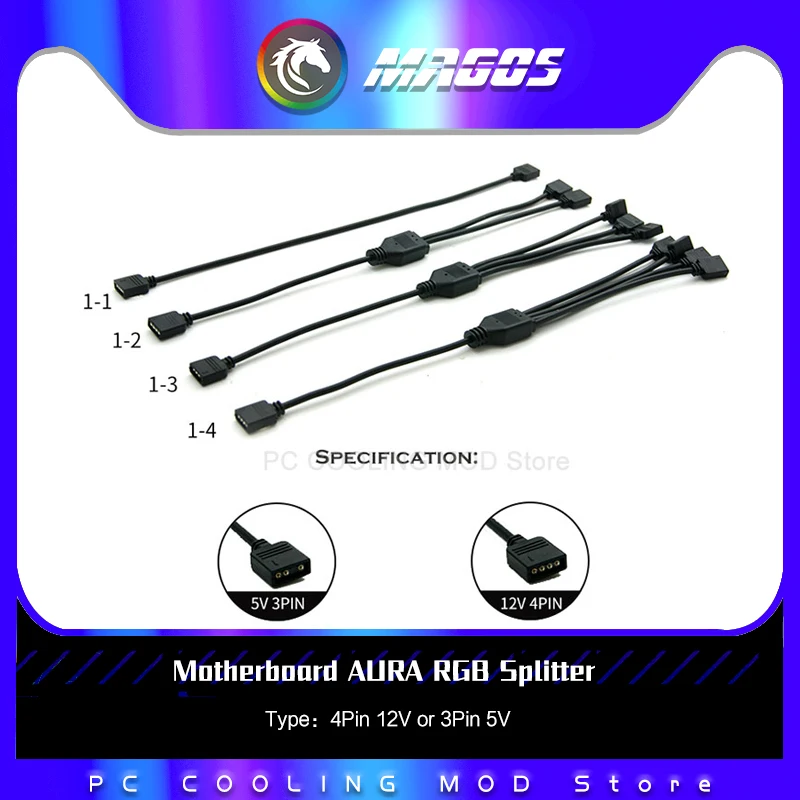 Motherboard AURA RGB Splitter 12V / 5V Header, Addressable D RGB SYNC ...