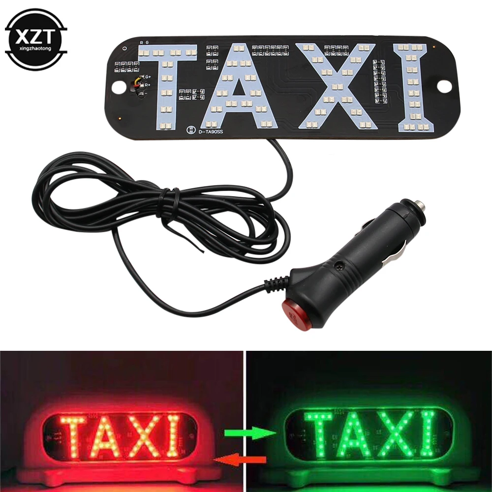 Taxi Car LED Indicator Light Panel Sign Warning Light 2 ColorRed Green ...