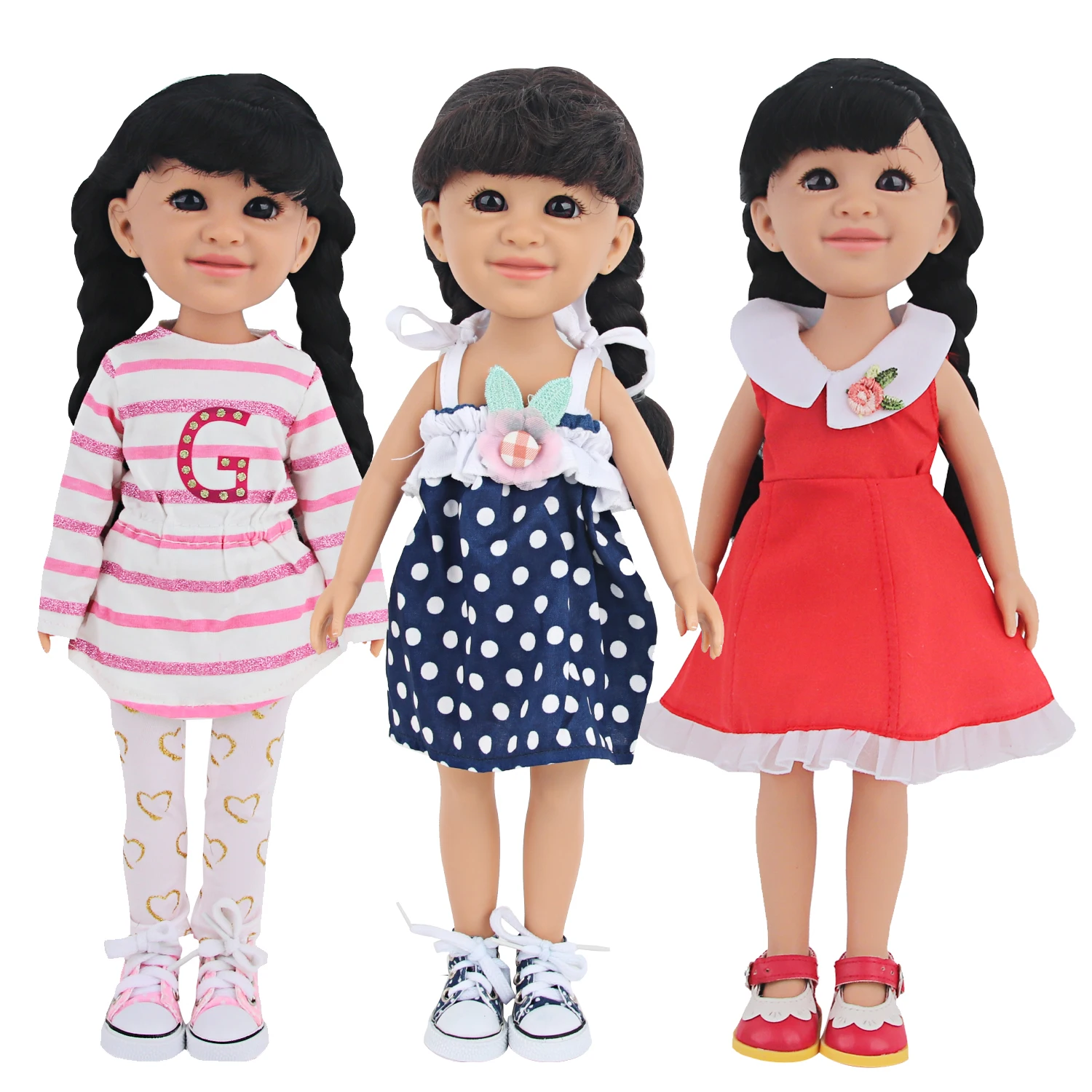 35CM-Girl-Dolls-With-Smooth-Black-Long-Hair-Black-Eyes-14-Inches-BabY ...