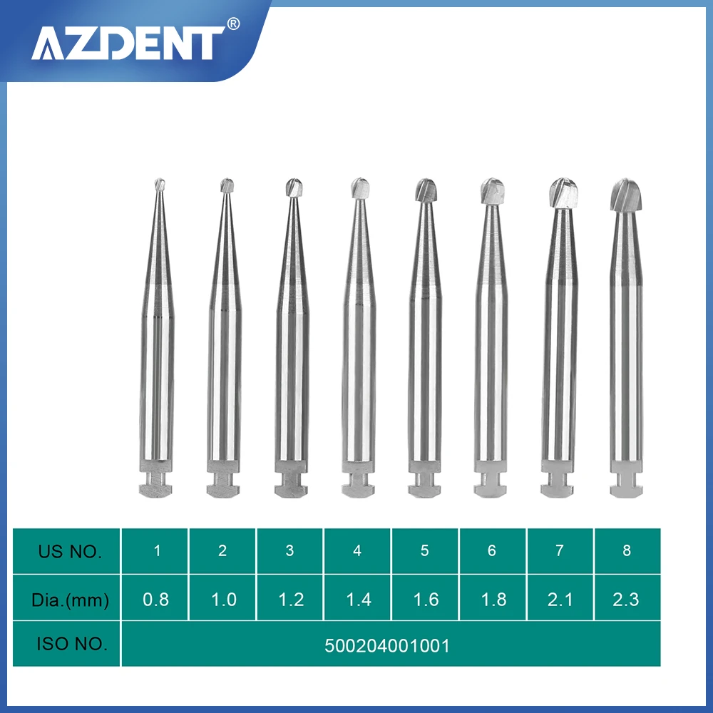 Azdent 5pcs Dental Tungsten Steel Carbide Burs Low Speed Ra Burs Right ...
