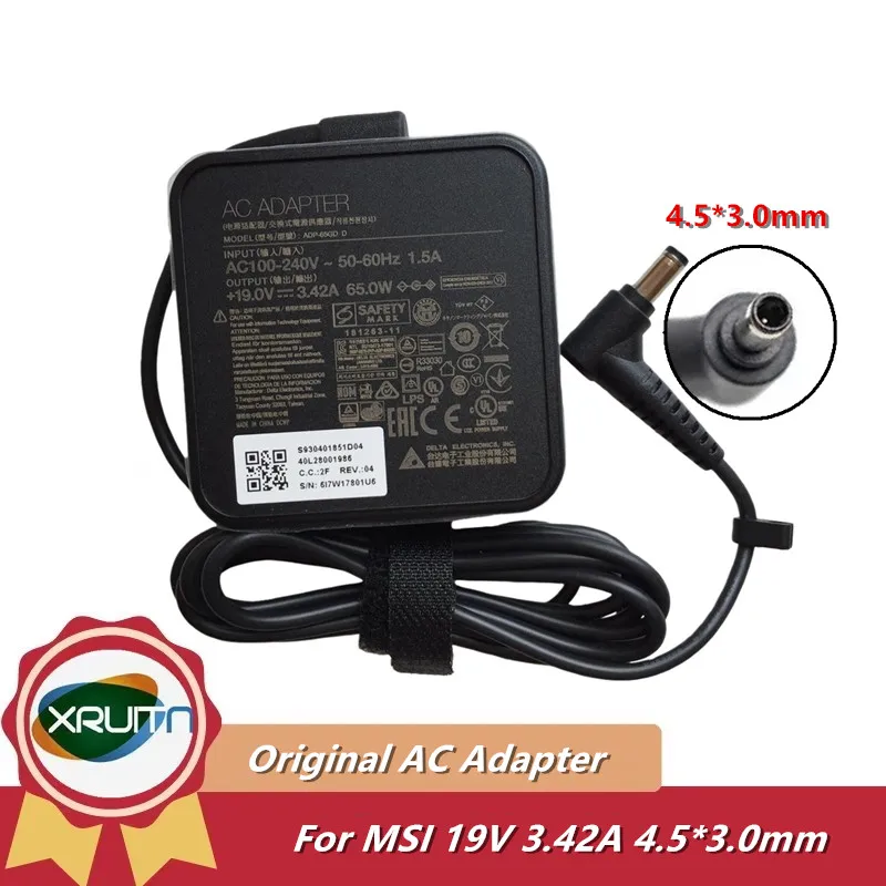 Original DELTA ADP-65GD D Power Adapter 19V 3.42A 65W For MSI Modern 15 ...