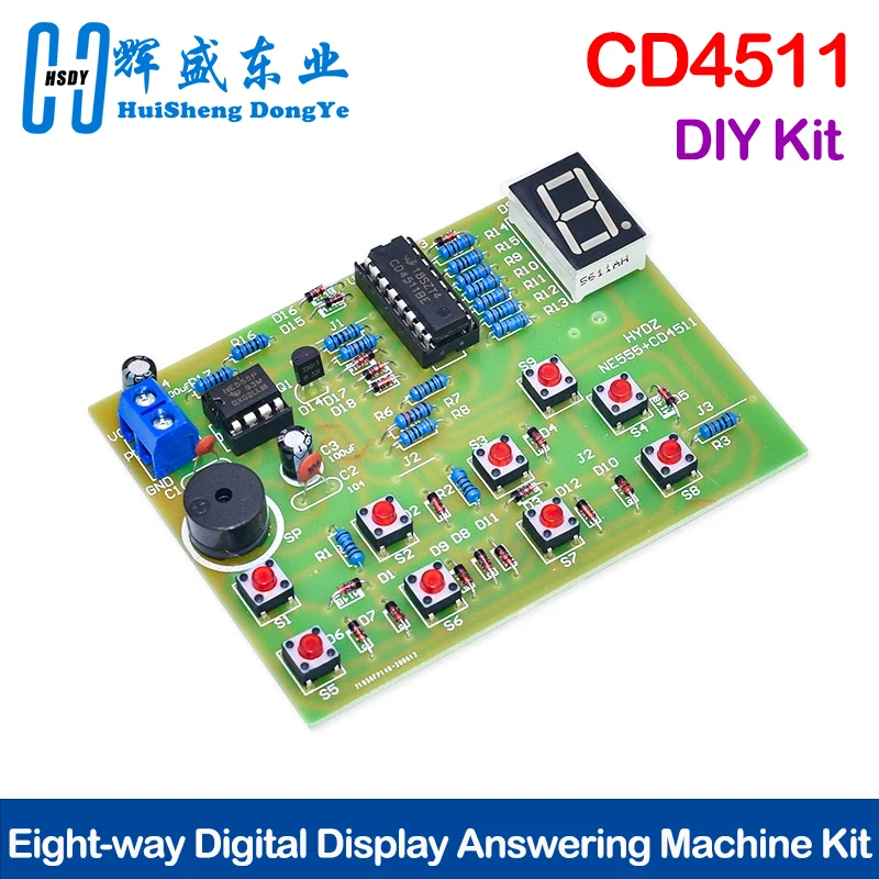 CD4511 Eight-way Digital Grabber Soldering Kit Set for Making Printed ...