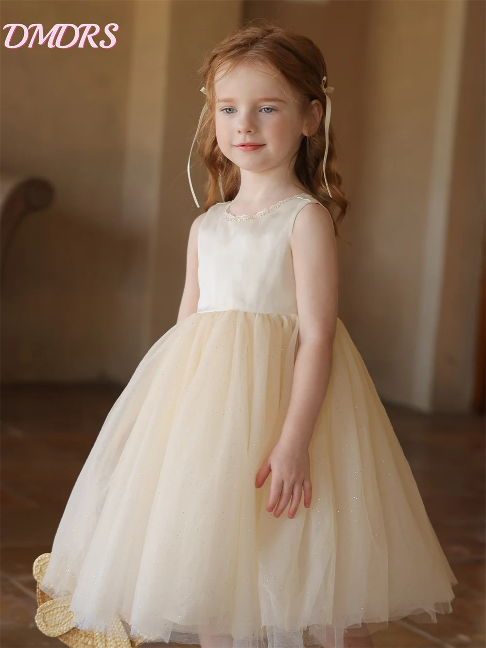 Fashion-Girl-White-Princess-Dress-Tulle-Sleeveless-Wedding-Party-Kids ...