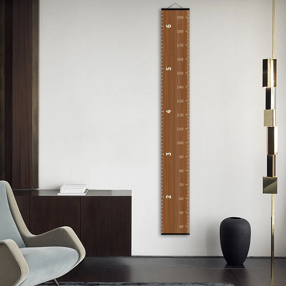 Realistic Wood Texture Height Chart Measure Ruler For Children Teenager ...