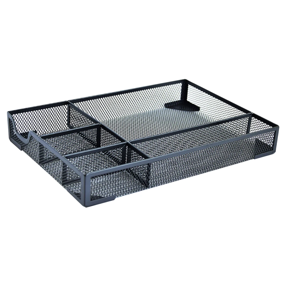 Metal-Iron-Art-Storage-Box-Document-Basket-Multi-Compartment-Stationery ...