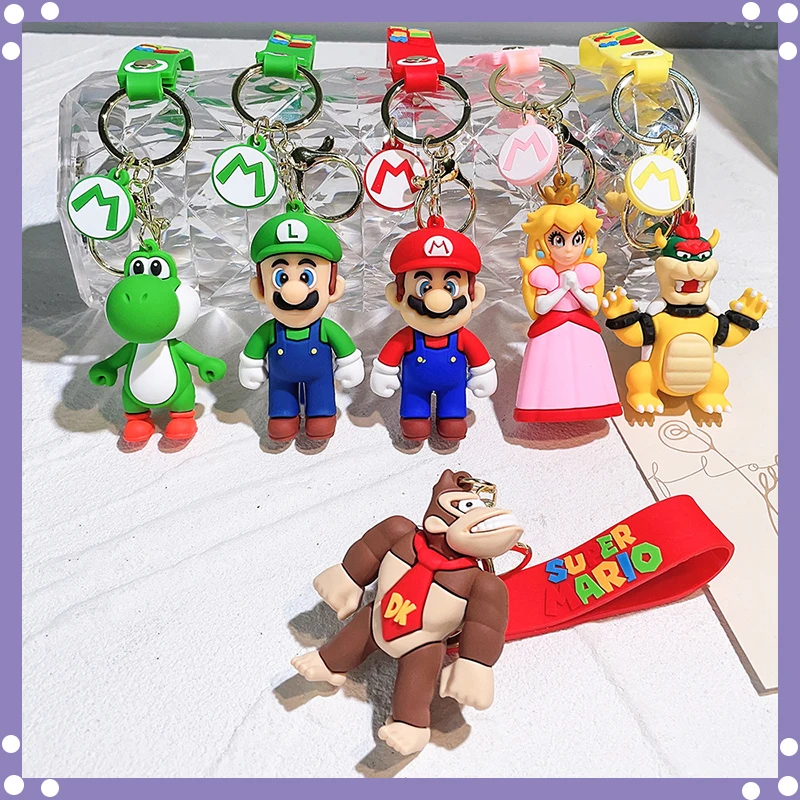 Super-Mario-Keychain-Mario-Bros-Luigi-Toad-Yoshi-Bowser-anime-Action ...