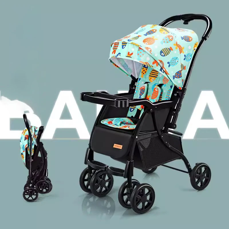 Baby-Stroller-High-View-can-Sit-and-Lie-Portable-Folding-Two-Way-Travel ...