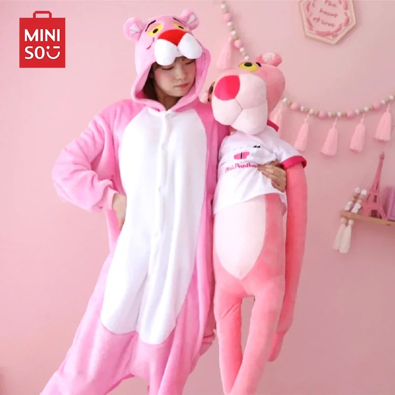 Miniso-Pijama-de-franela-de-Pantera-Rosa-de-una-pieza-traje-de-dormir ...