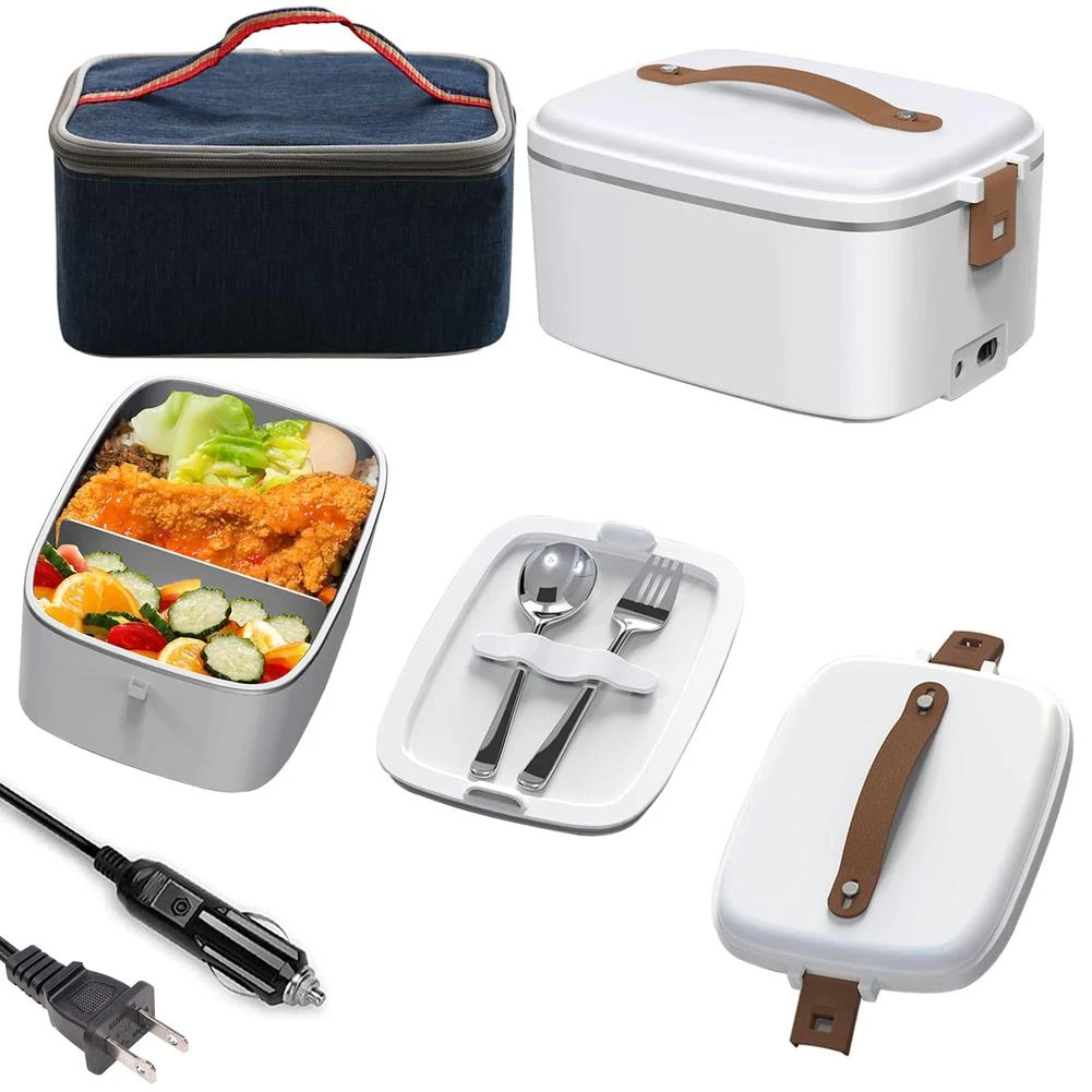 12v Portable Heated Lunch Box 1.8l Large Capacity 304 Stainless Steel ...