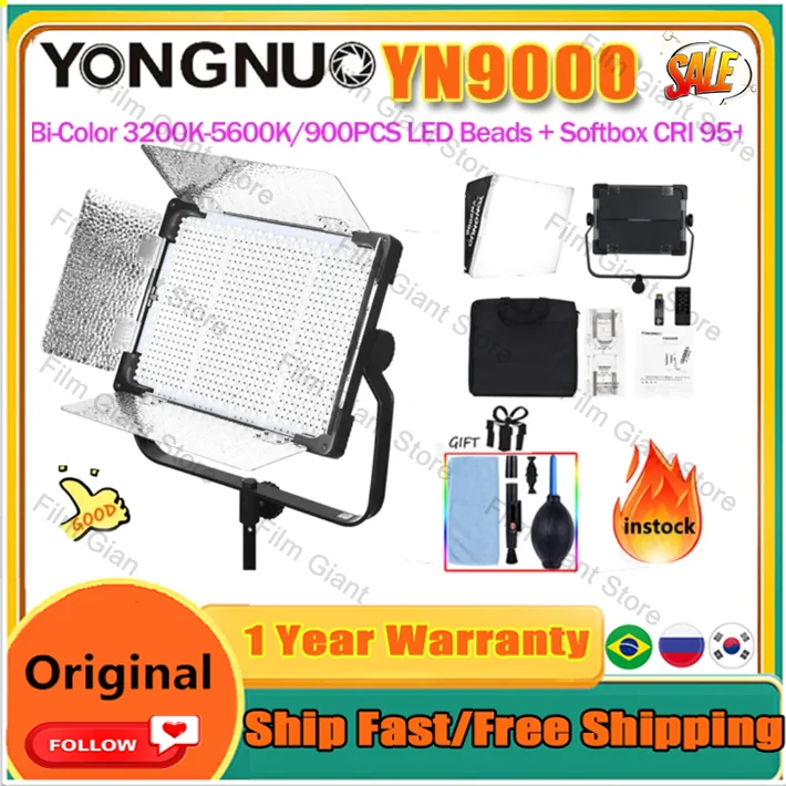 Yongnuo-YN9000-3200-5600K-Pro-Camera-Photo-LED-Video-Light-Photography ...