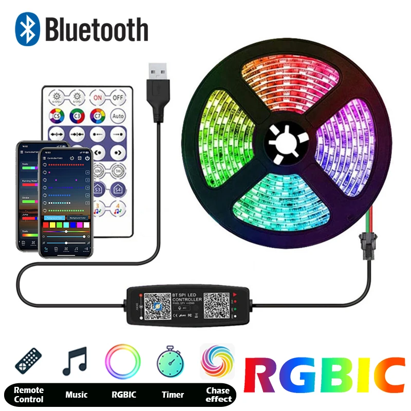 WS2812B-LED-Strip-With-Music-Sync-Addressable-Light-Strip-20M-USB ...