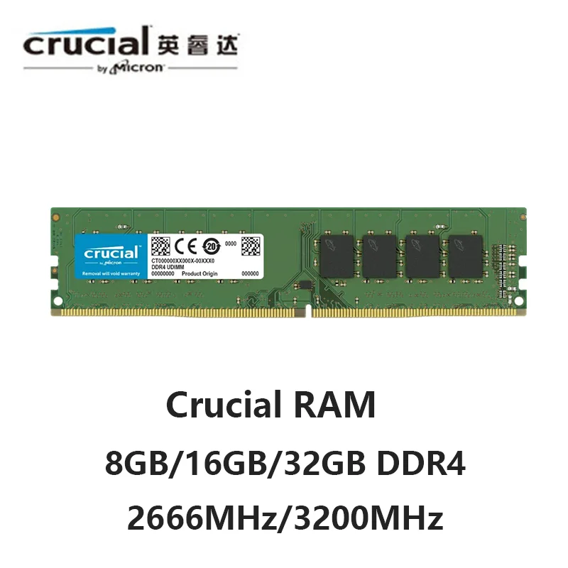 Memória Crucial Do Desktop De Ram Ddr4 8gb 16gb 32gb 3200mhz 288-pino Dimm 1.2v Desktop Memery ...