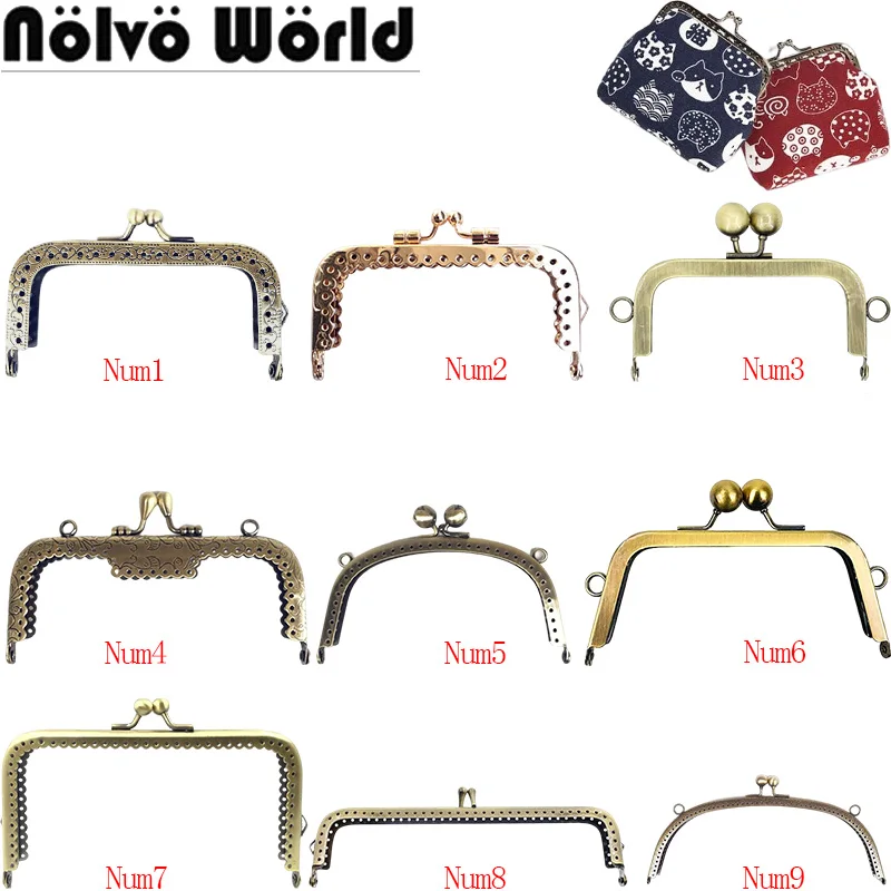 Bronze,Llight Gold DIY Arch Metal Frame Kiss Clasp Handles For Purse ...