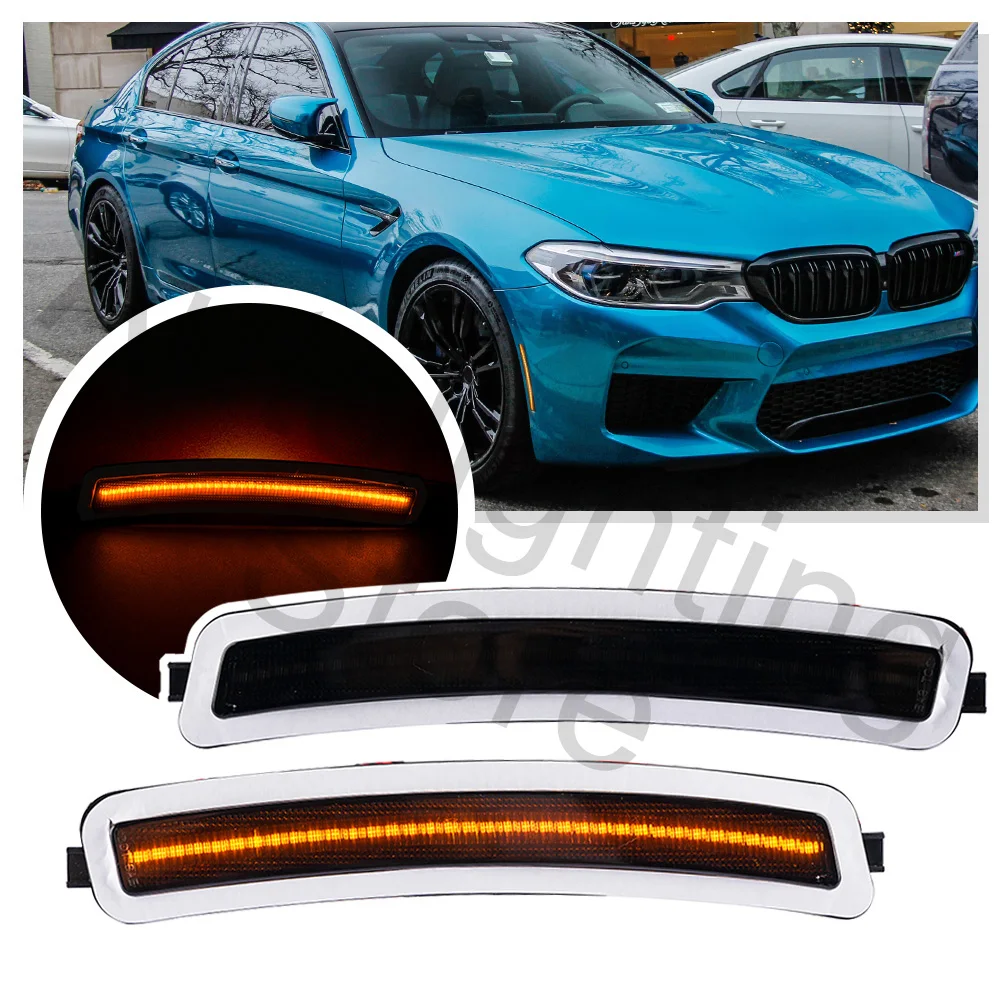 2X LED Front Bumper Reflector Side Light Lamp for BMW 5 Series G30 530e ...